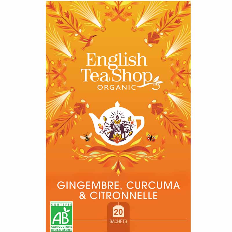 Curcuma, Gingembre & Citronnelle Bio 20 sachets | English Tea Shop