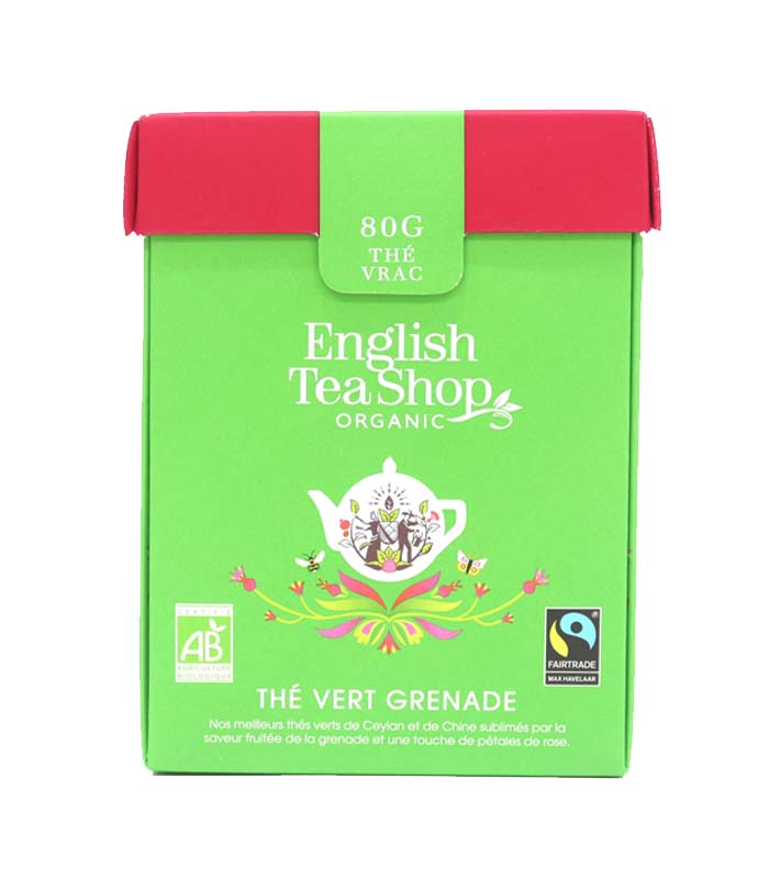 Thé Vert Grenade Bio 80g vrac | English Tea Shop